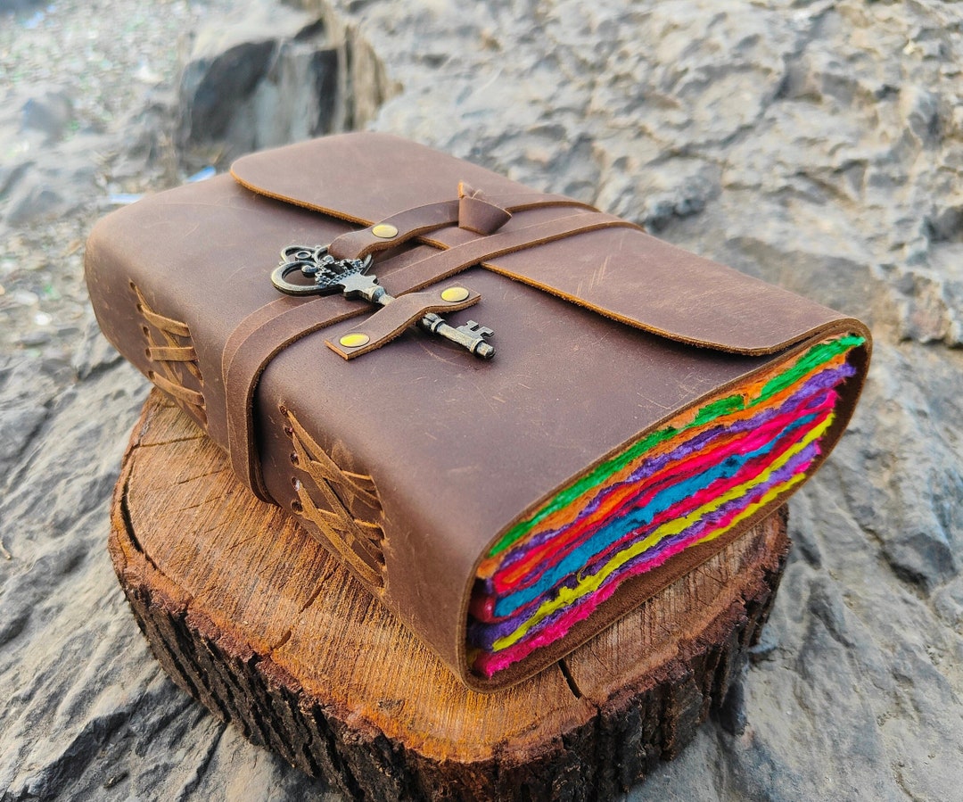 Leather Journal Junk Scrapbook for Women and Men, Fantasy Vintage ...