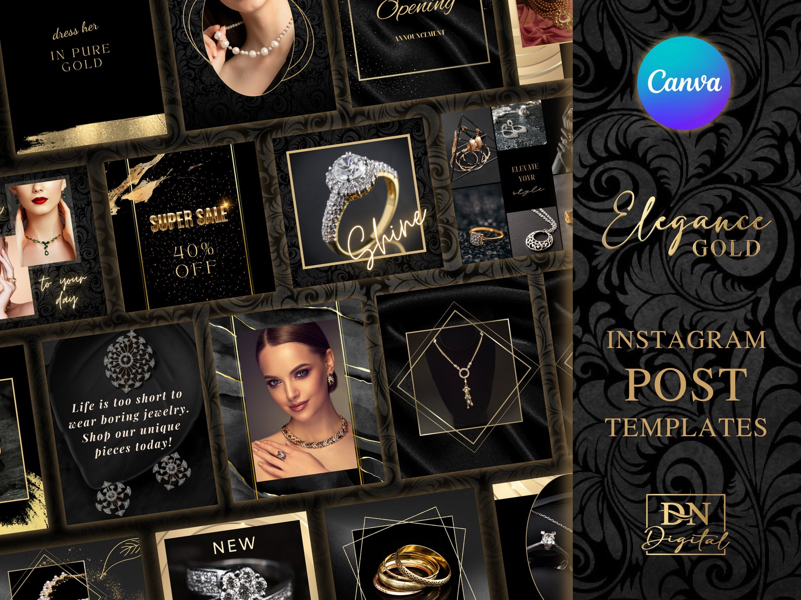 Luxury Instagram Posts Templates Square and Portrait Size Elegant ...