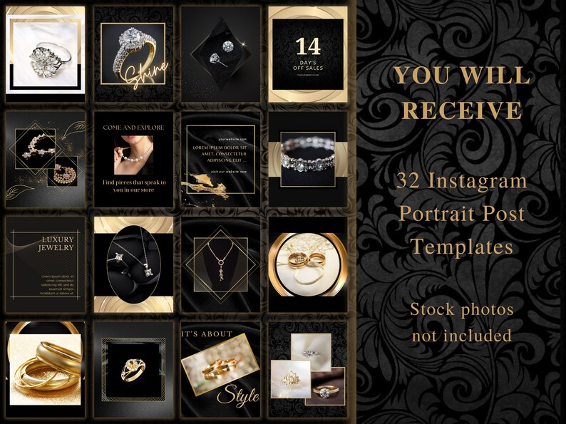 Luxury Instagram Posts Templates Square and Portrait Size Elegant ...