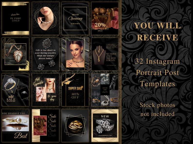 Luxury Instagram Posts Templates Square and Portrait Size Elegant ...