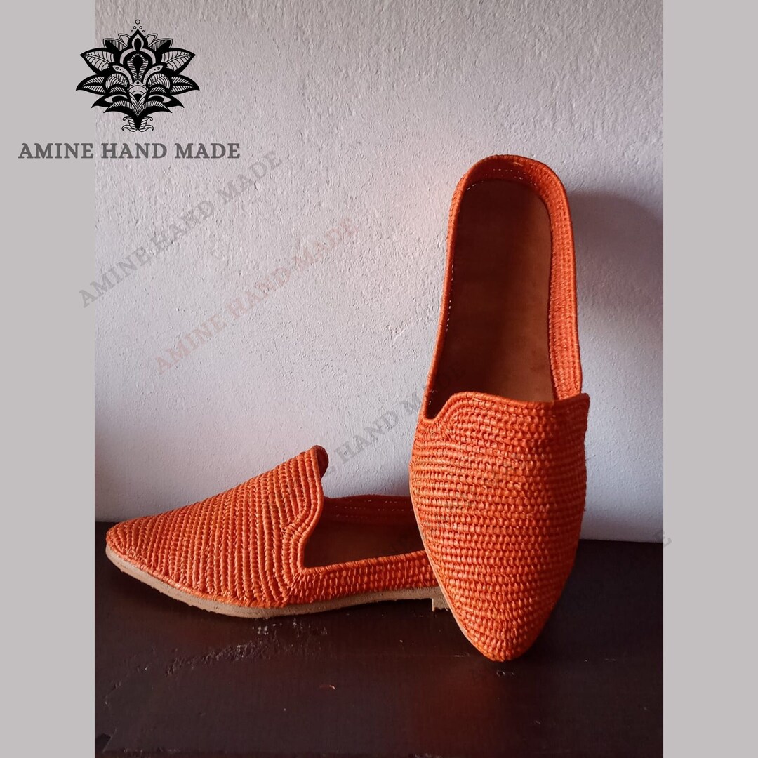 Raffia Shoes, Raffia Sandals, Raffia Slides, Raffia Slippers, Moroccan ...
