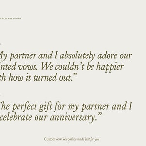 Wedding Vows Print First Anniversary Gift for Couple Vow Print Wedding ...