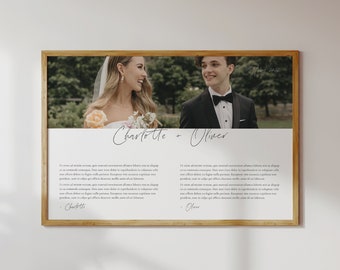 Wedding Vows Print First Anniversary Gift for Couple Vow Print Wedding ...