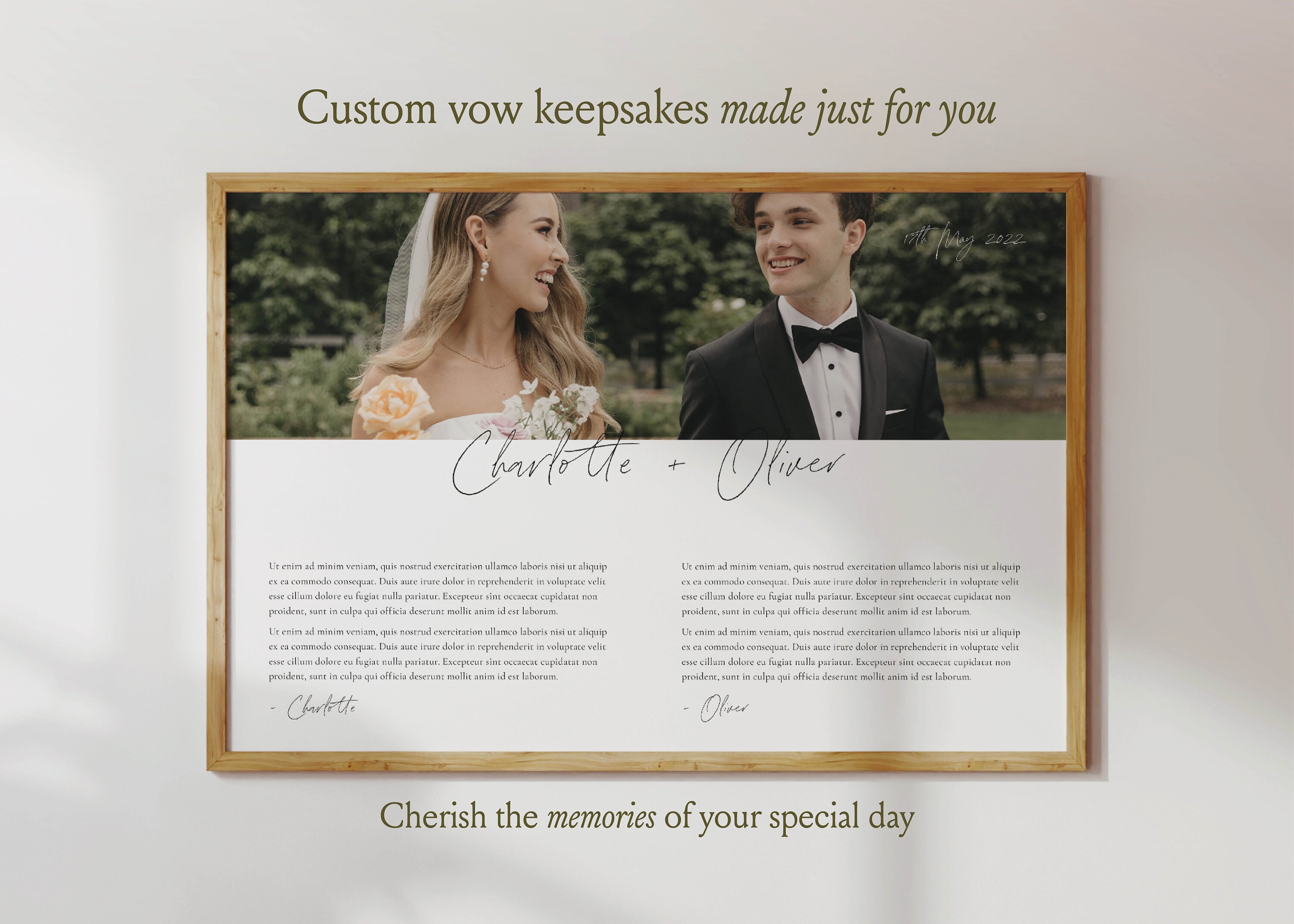Wedding Vows Print First Anniversary Gift for Couple Vow Print Wedding ...