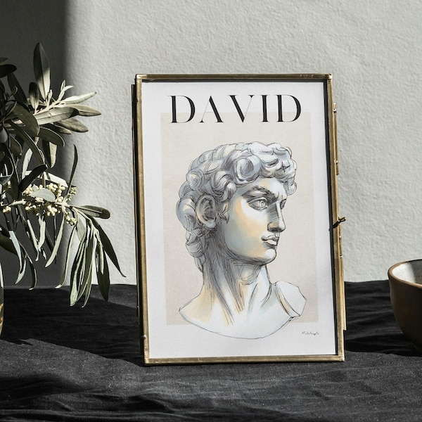 David Statue Drawing - Etsy