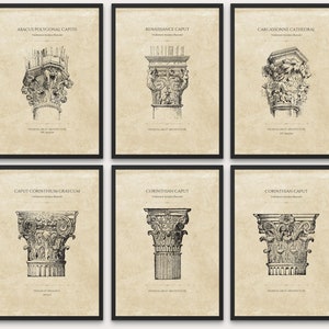 Medieval Architecture Drawing Printable Art | Medieval Wall Art Set of ...