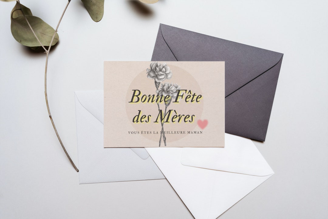 Mother's Day Card Carte De Fête Des Mères Printable Mother's Day Card ...