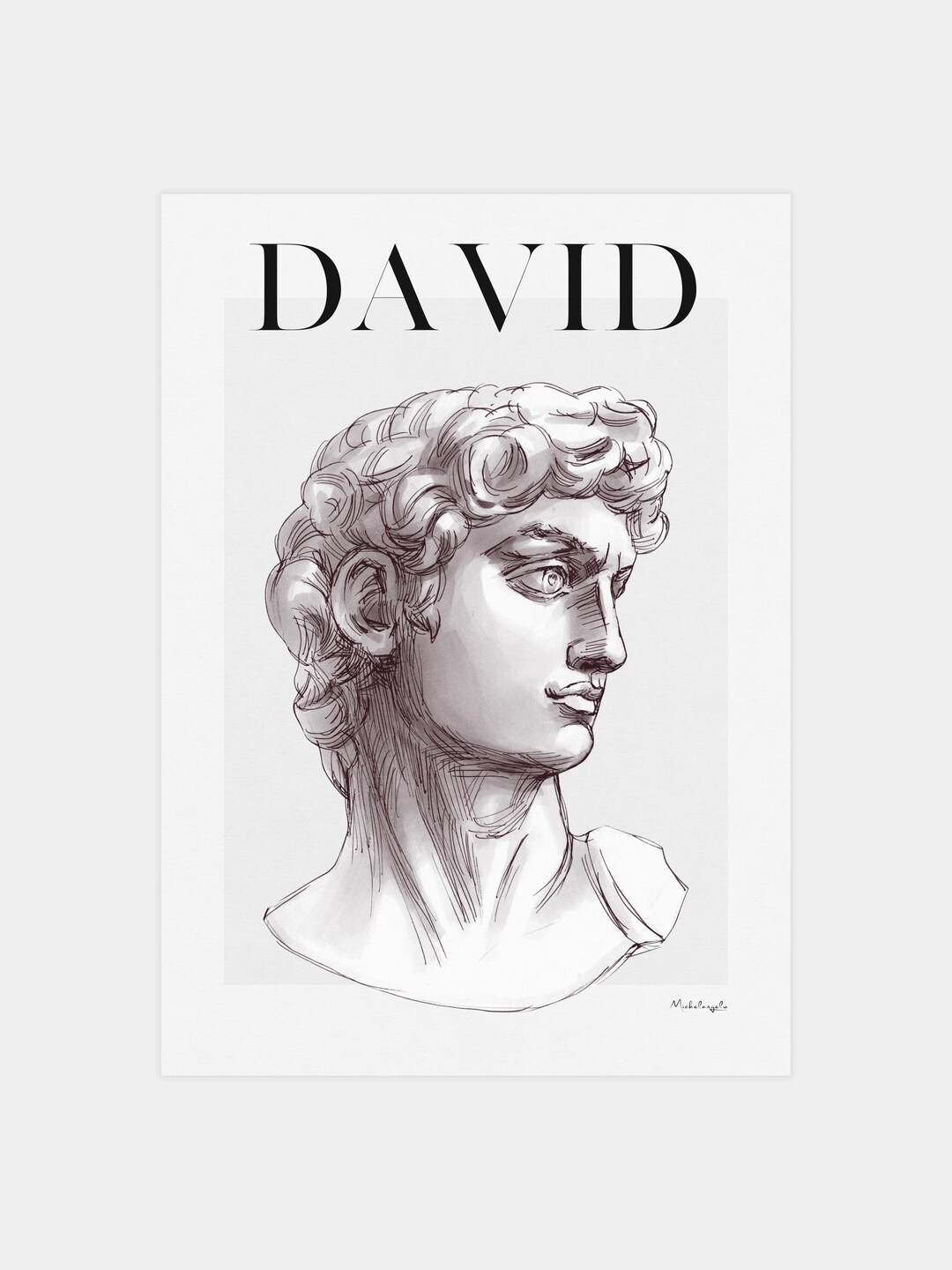 Head of David Art Print | Renaissance Wall Art | Michelangelo Printable ...