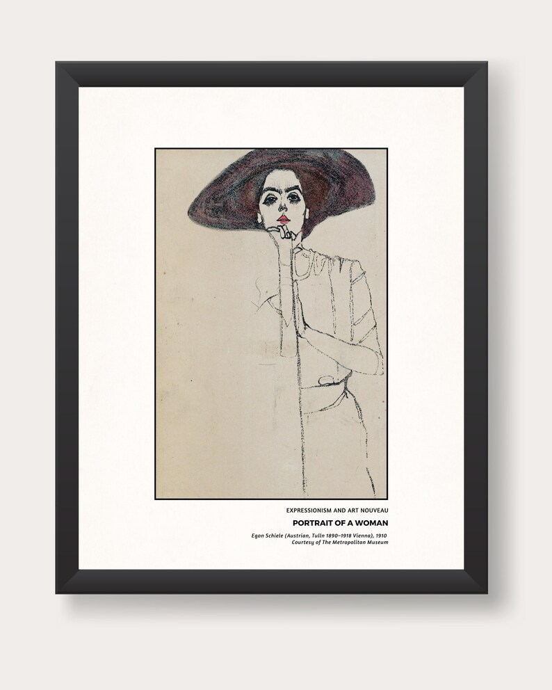 Egon Schiele "portrait of Woman" Art Nouveau Poster (digital Download ...