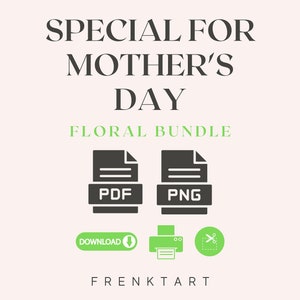 Mother's Day Printable Sticker PNG | Lily Flower Printable Sticker Set ...