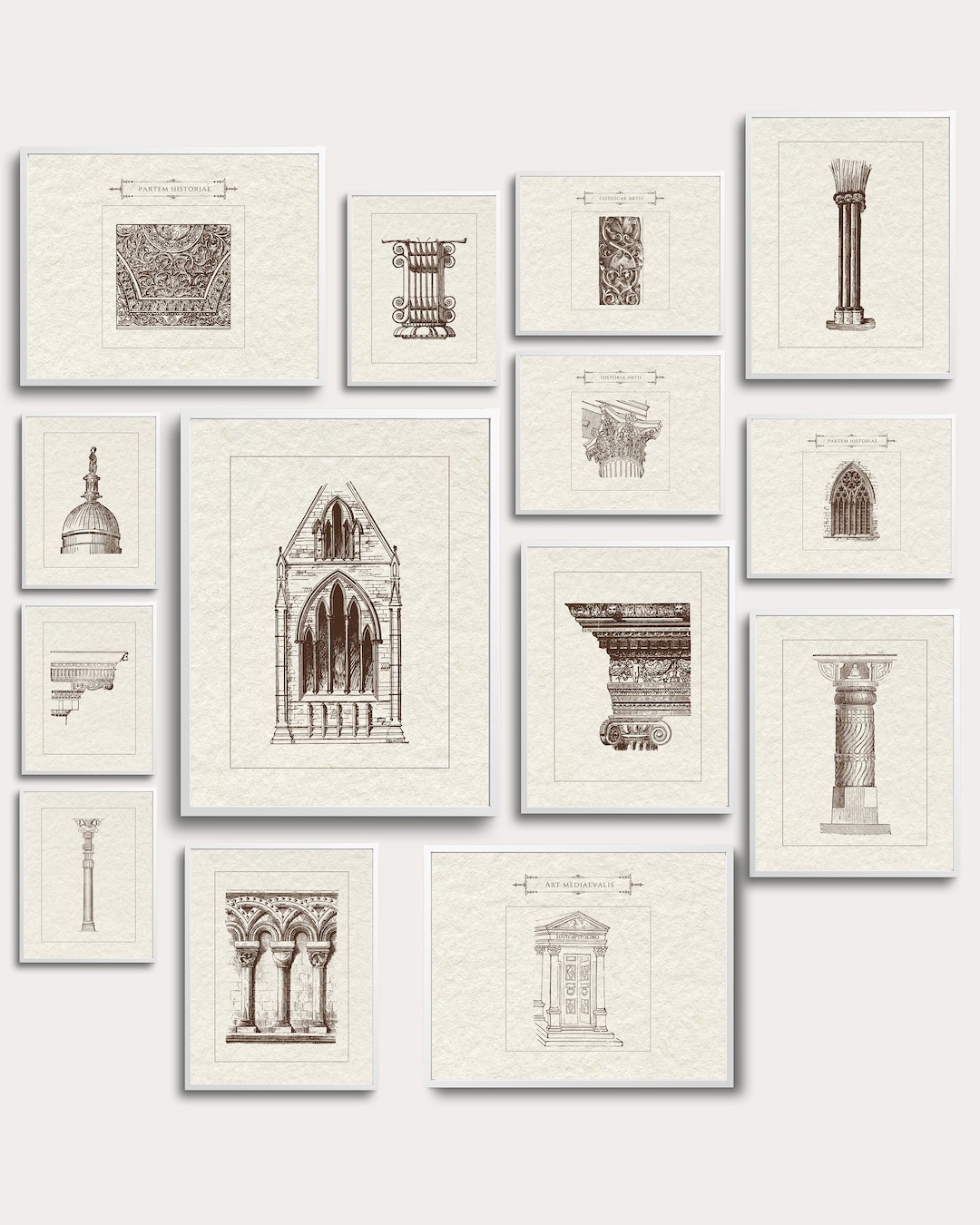 Ancient Architecture Print Wall Art | Medieval Architecture Drawing ...