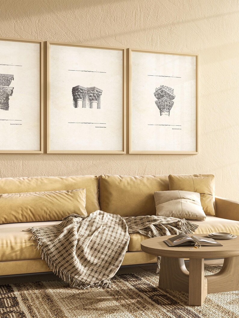 Byzantine Architecture Poster Set of 4 | Byzantine Capitals Icon Design ...