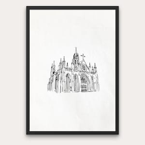 Gothic Cathedral Line Art Prints: Architectural Sketch Set of 13 ...