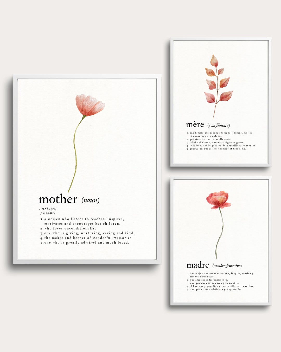 Mother Definition Printable Personalize Poster Wall Art Etsy