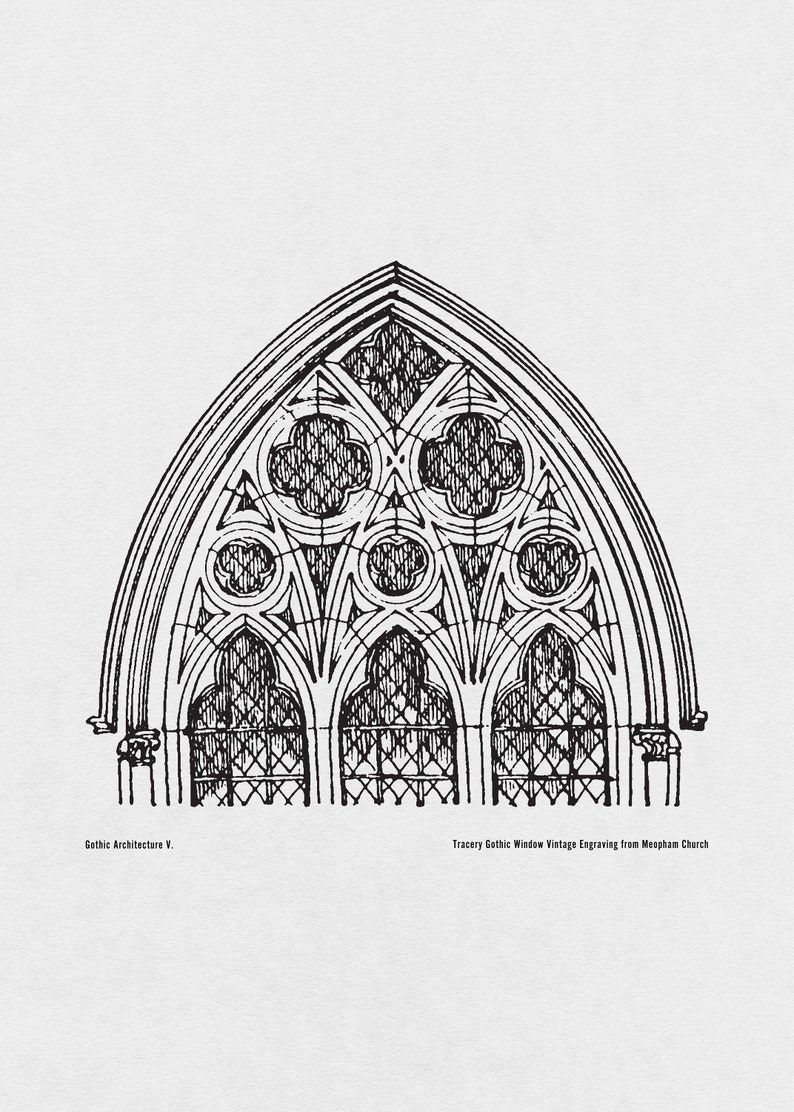 Gothic Architecture Print Set of 6 Architectural Drawing Gothic Art ...