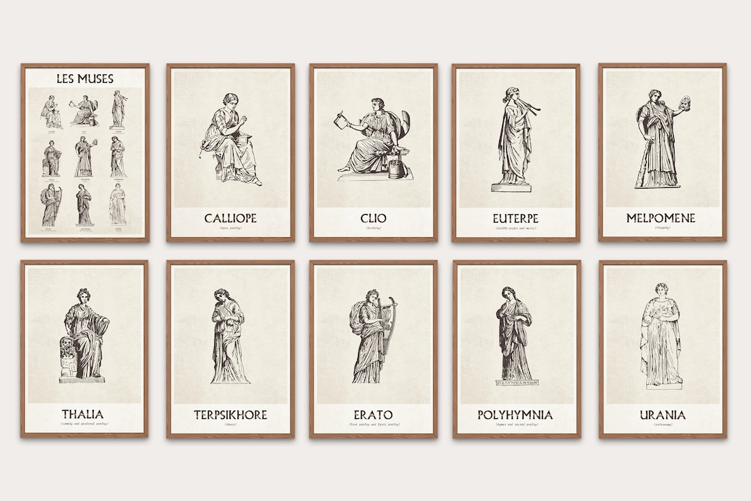 The Nine Muses of Ancient Greek Mythology Poster | Greek Muse Printable Poster Set of 10 | Les ...