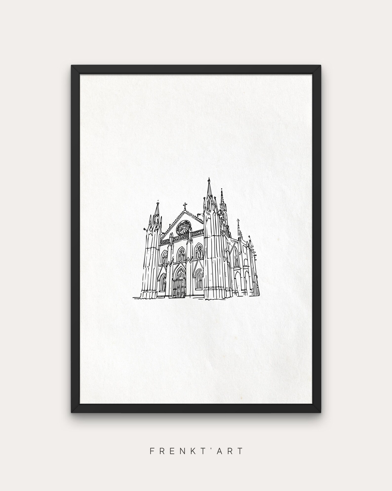 Gothic Cathedral Line Art Prints: Architectural Sketch Set of 13 ...