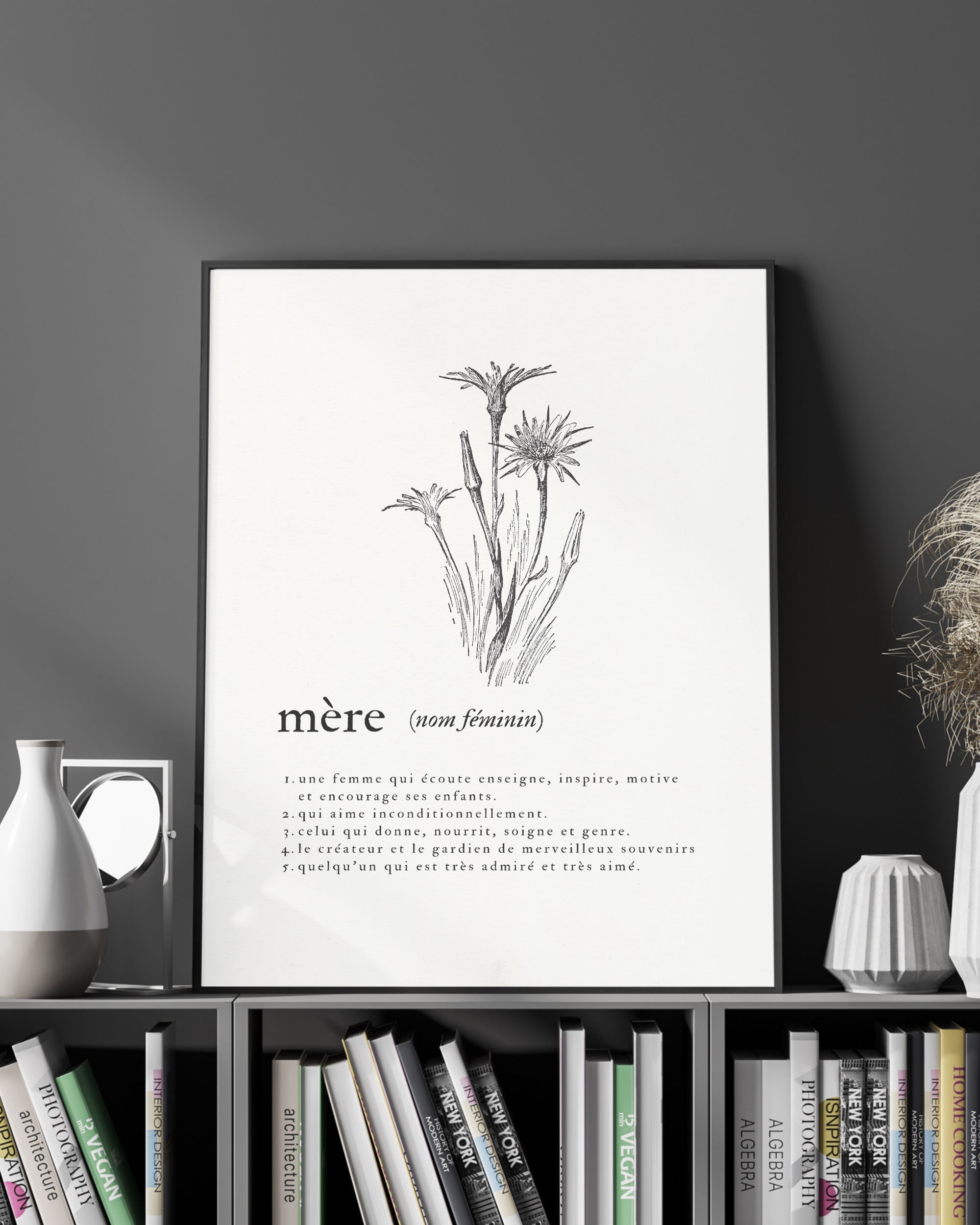 Mother Definition Printable Poster Wall Art Mother Definition Floral ...