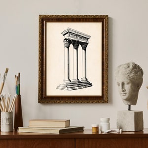 Ancient Greek Architecture Drawing Set of 5 | Ancient Architecture ...
