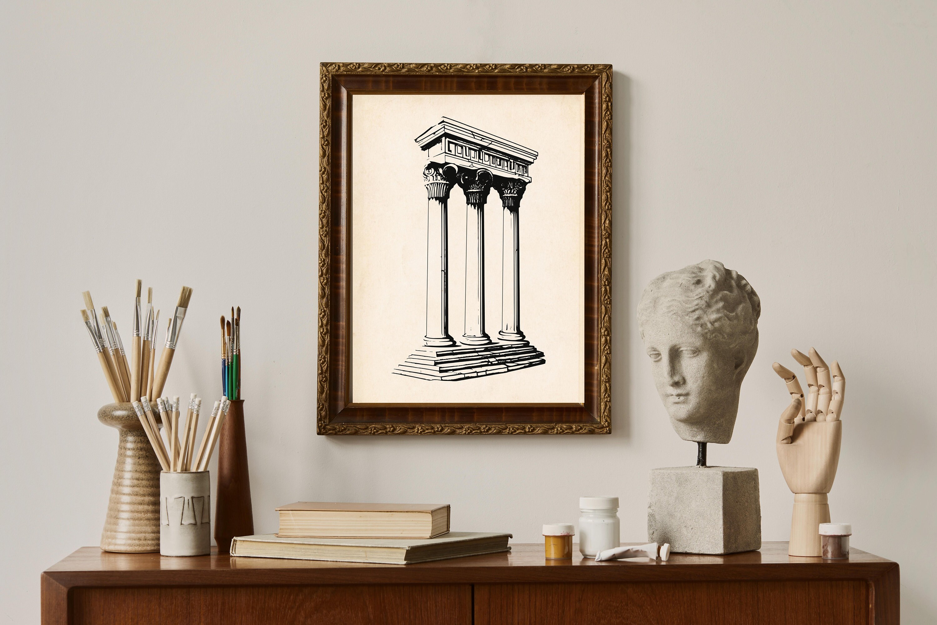 Ancient Greek Architecture Drawing Set of 5 | Ancient Architecture ...