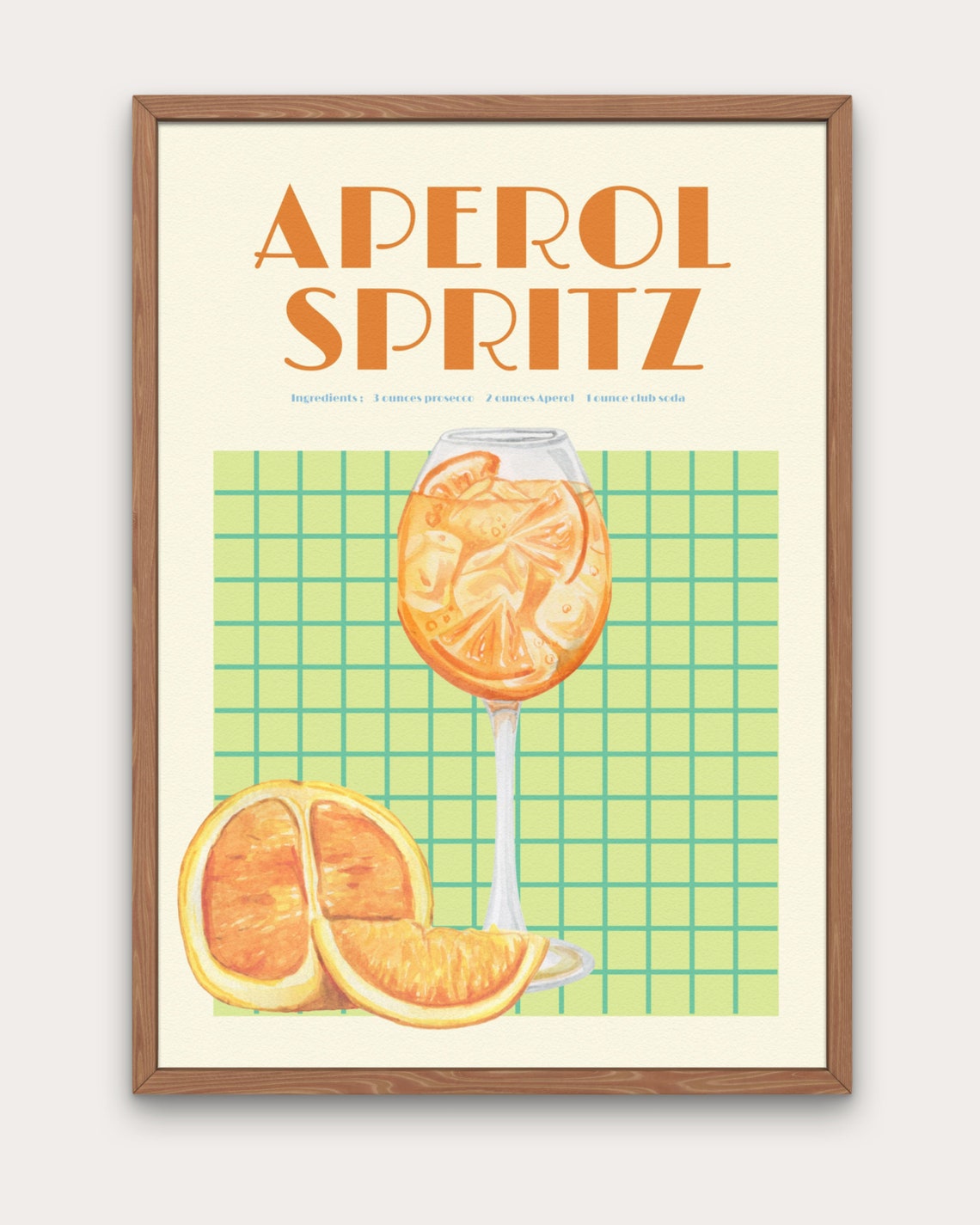 Watercolor Aperol Spritz Bar Cart Art aperol Spritz Printable - Etsy