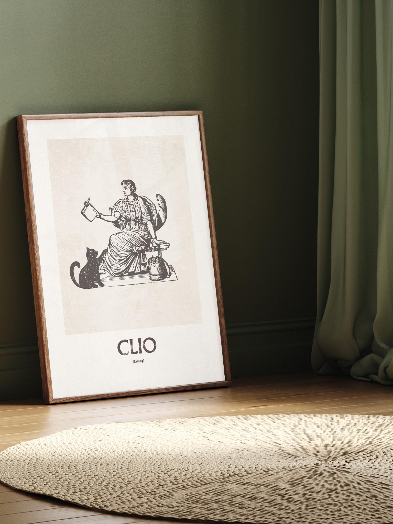 Clio Muse Poster: Greek Mythology Art With Mystic Cat (digital Download ...