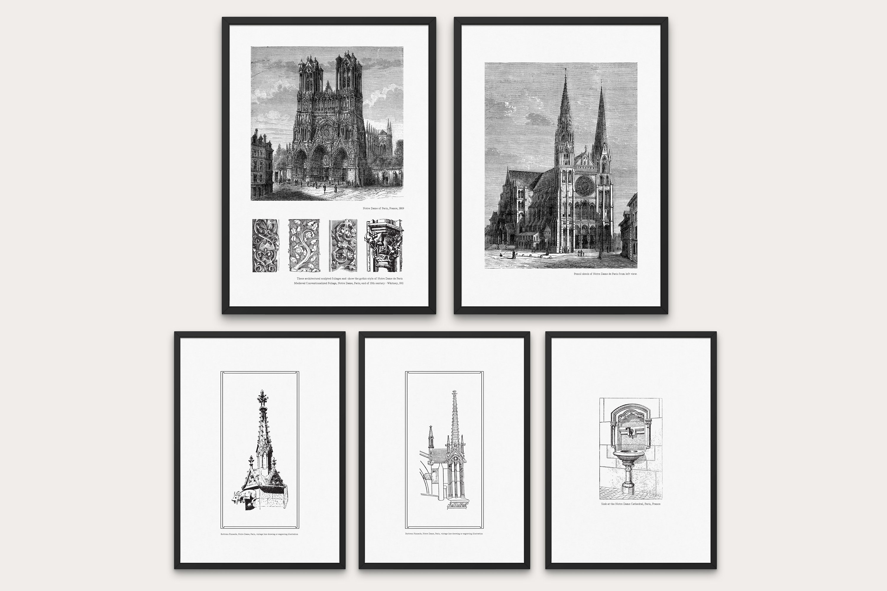 Notre Dame Cathedral De Paris Architectural Collection Set of 10 ...