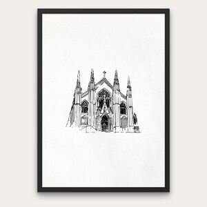 Gothic Cathedral Line Art Prints: Architectural Sketch Set of 13 ...