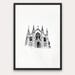 Gothic Cathedral Line Art Prints: Architectural Sketch Set of 13 ...