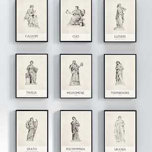 Greek Mythology Muses Art Prints: Ancient Goddess Poster Set (digital ...
