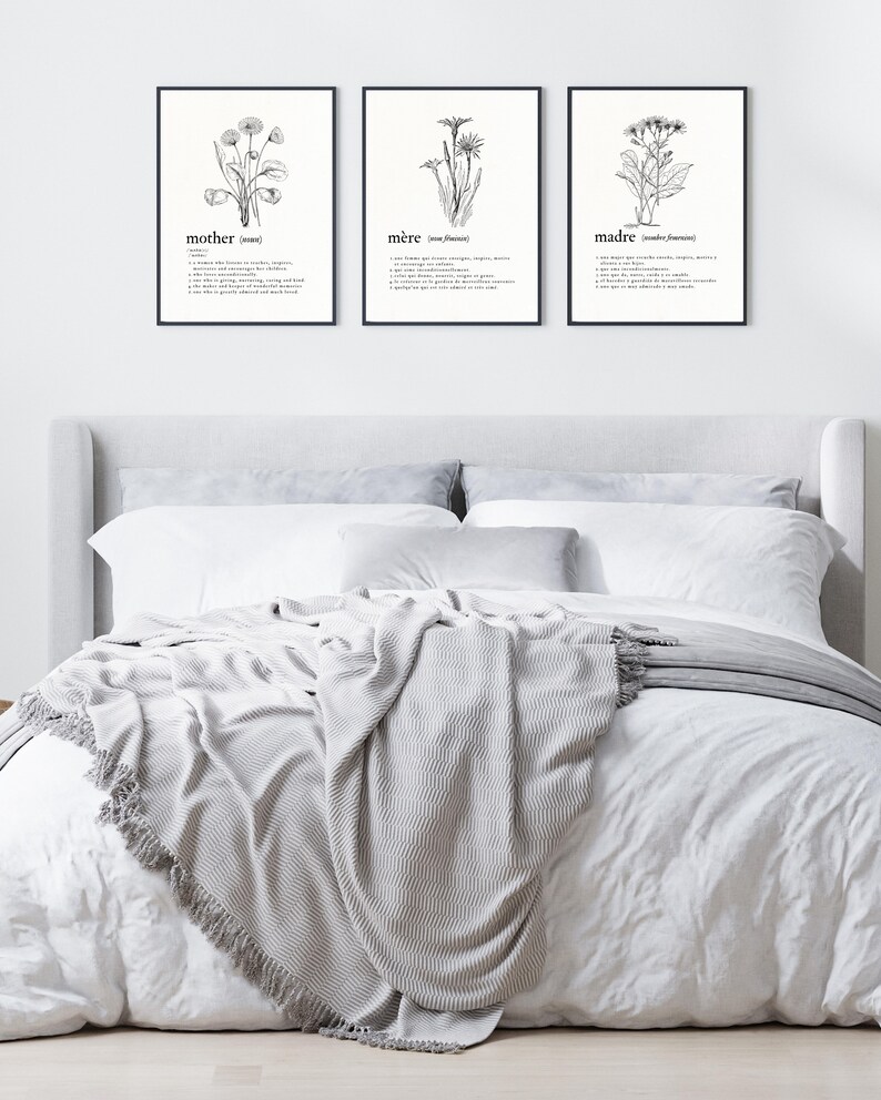 Mother Definition Printable Poster Wall Art Mother Definition Floral ...