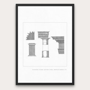 Baroque Style Architectural Drawing Print Set of 3 | Architectural ...