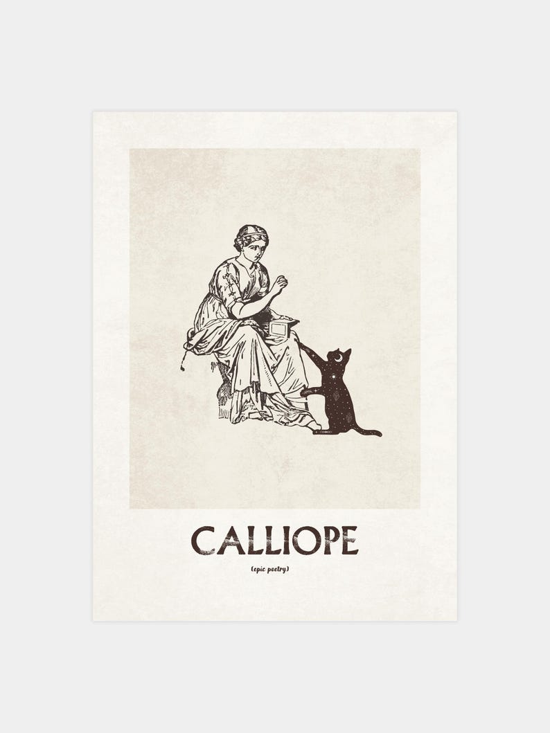 The Muse of Greek Mythology: Calliope Poster With Mystic Cat | Les ...