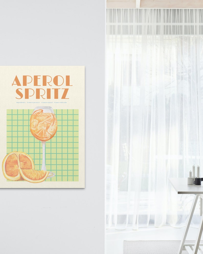 Watercolor Aperol Spritz Bar Cart Art aperol Spritz Printable - Etsy