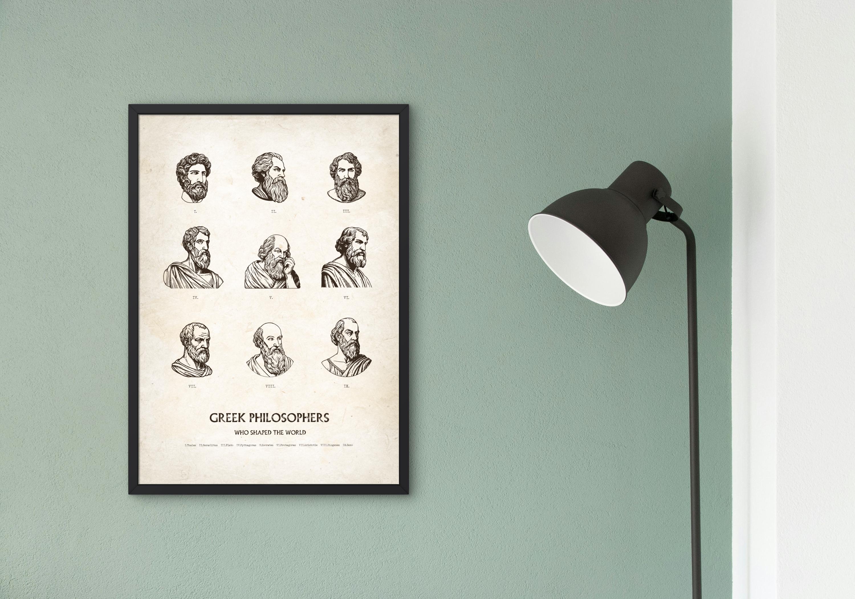 Ancient Greek Philosophers Poster | Illustration of Famous Greek ...