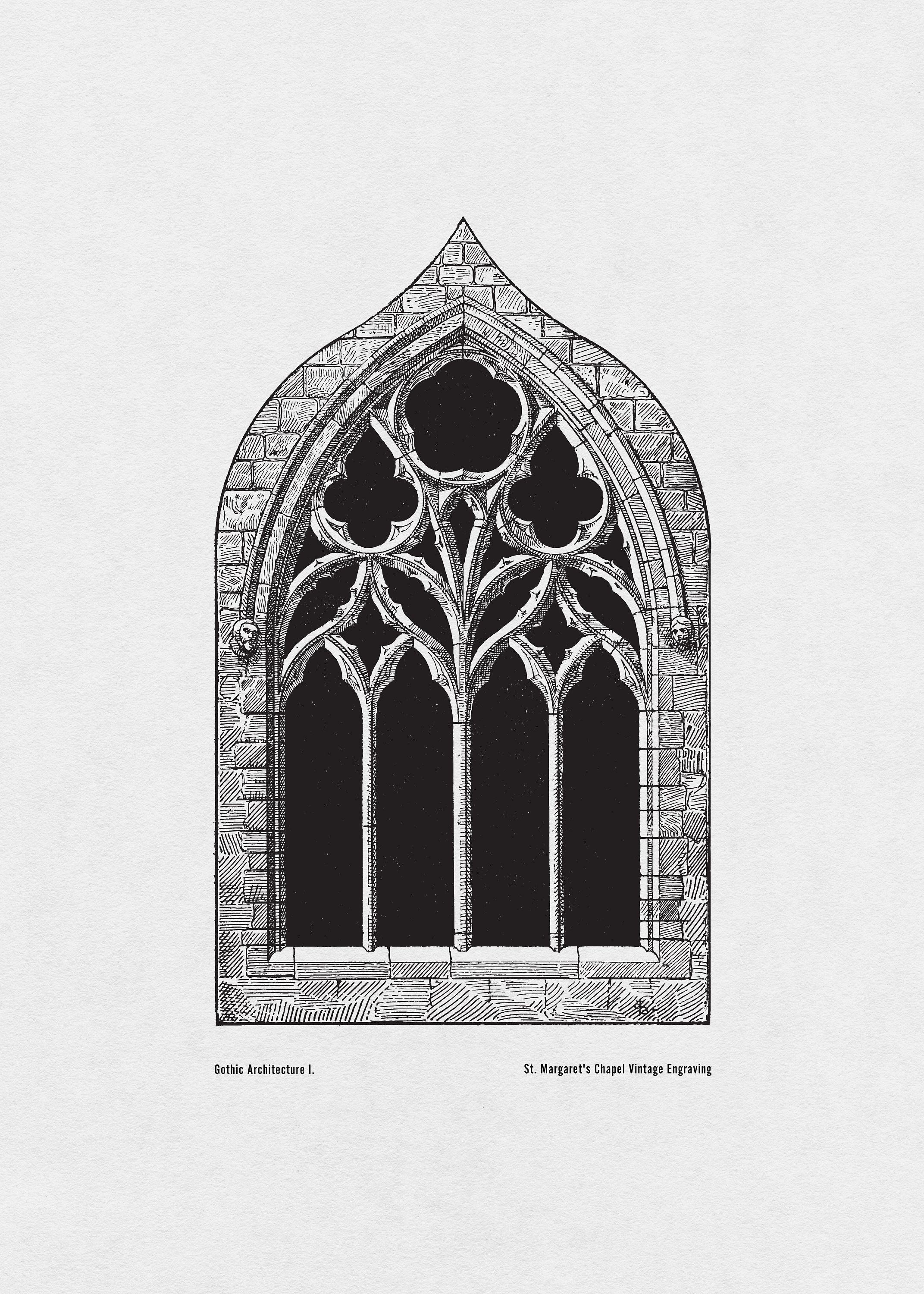 Gothic Architecture Print Set of 6 Architectural Drawing Gothic Art ...