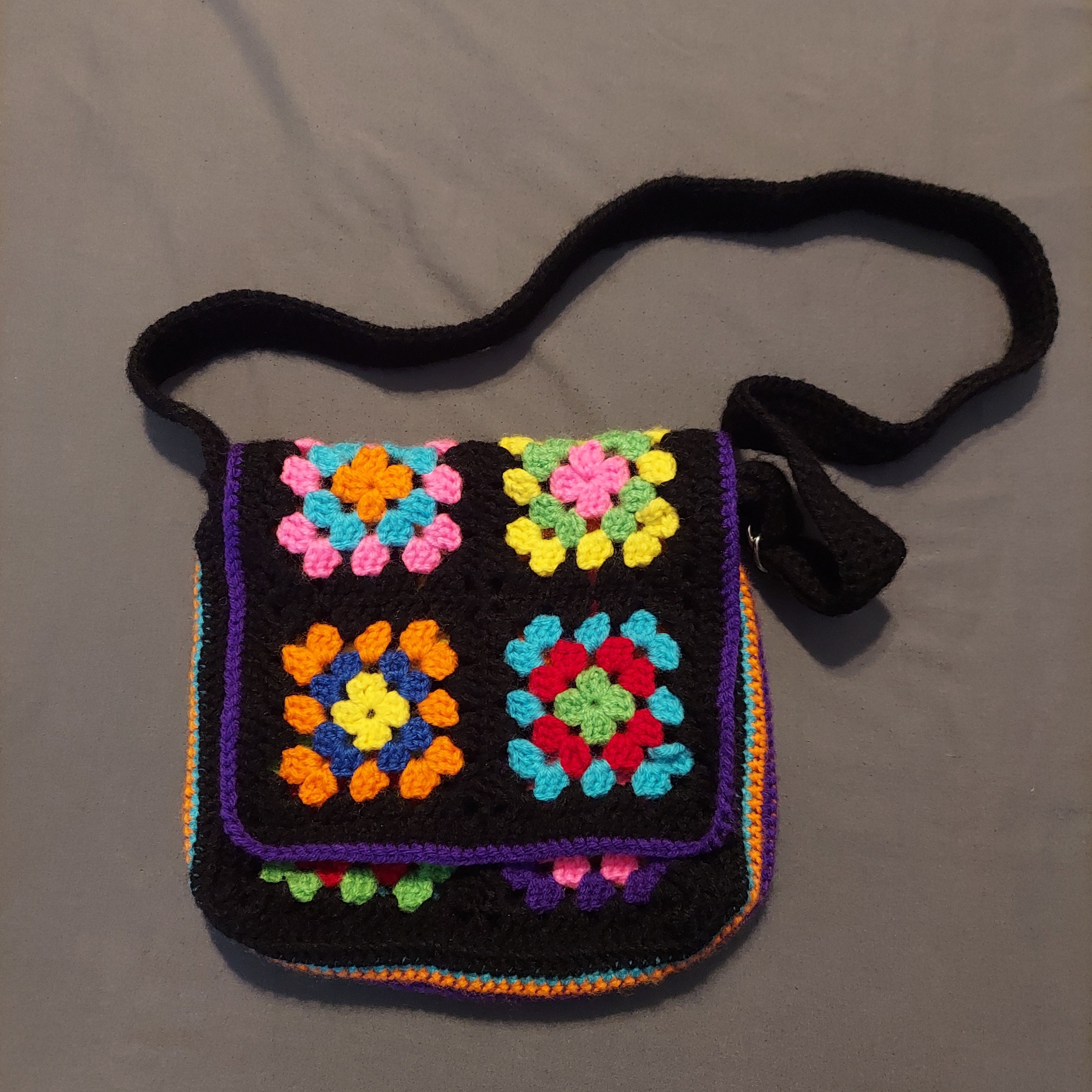 Crocheted Granny Square Purse - Etsy