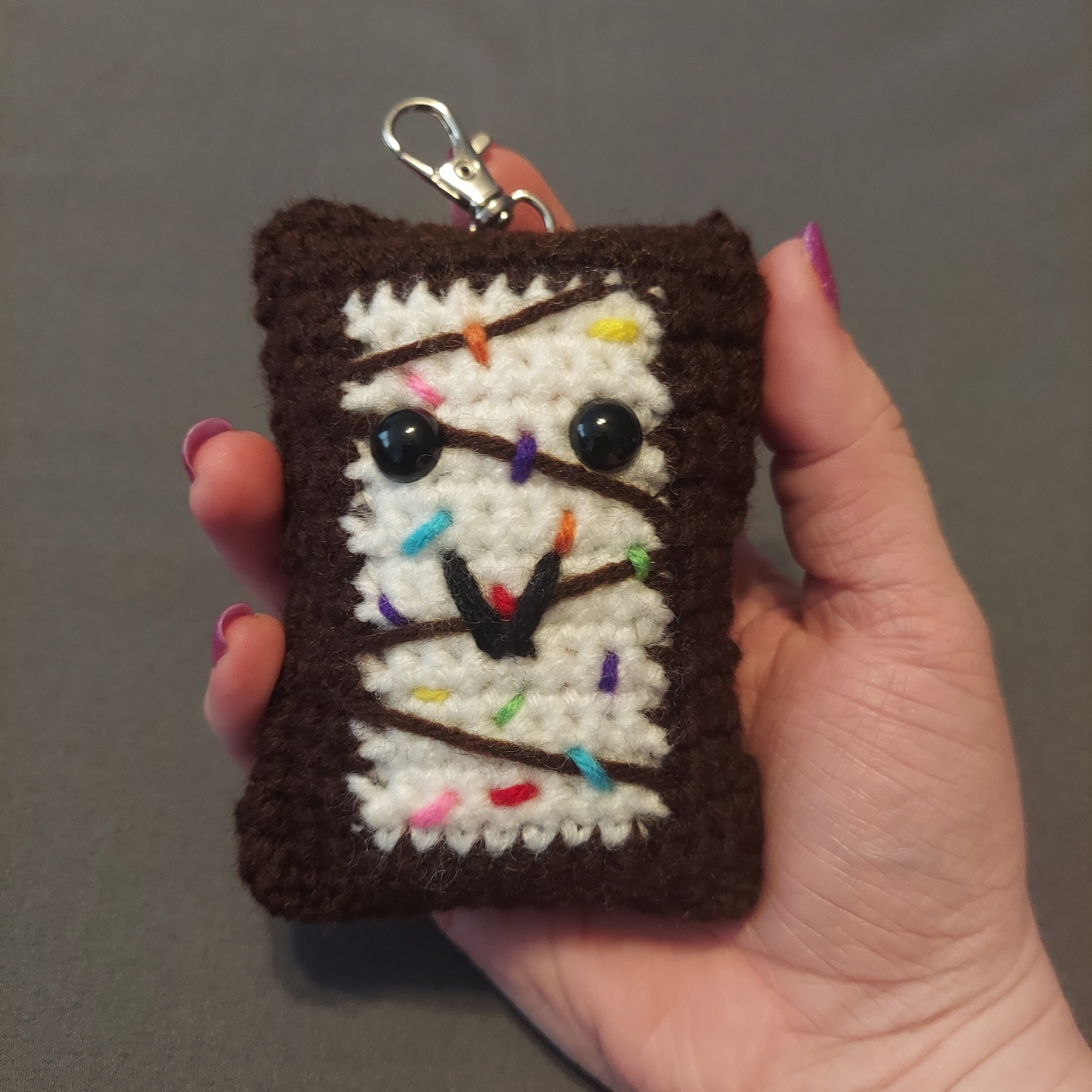 Crocheted Hot Fudge Sundae Toaster Pastry Keychain - Etsy