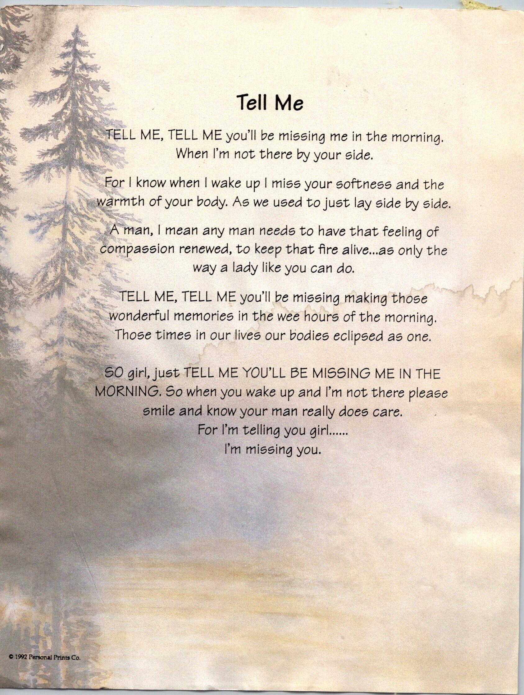 Tell Me Poem - Etsy UK