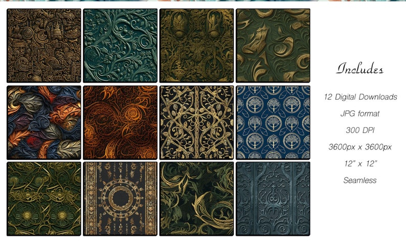 Lord of the Rings Seamless Pattern Set – Elvish & Dwarvish Designs ...