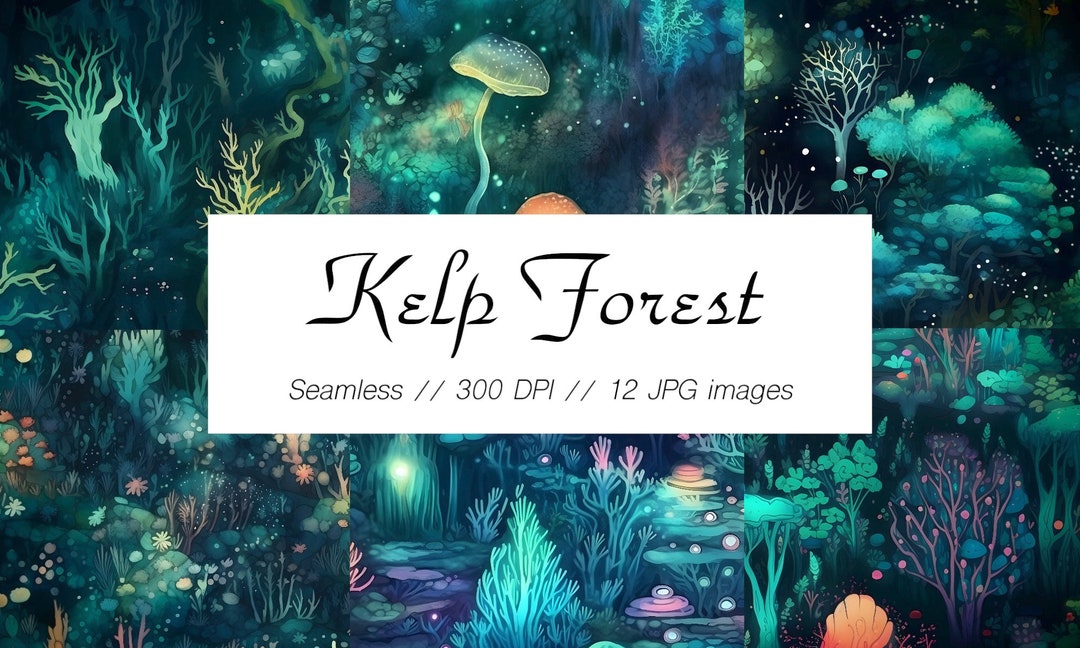 12 Kelp Forest Seamless Patterns - Instant Download Printable Underwater Pattern Set for ...