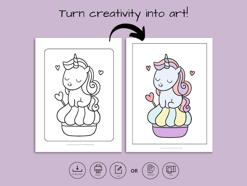 Unicorn Coloring Page, Cute Unicorn, Unicorn, Toddler Coloring ...