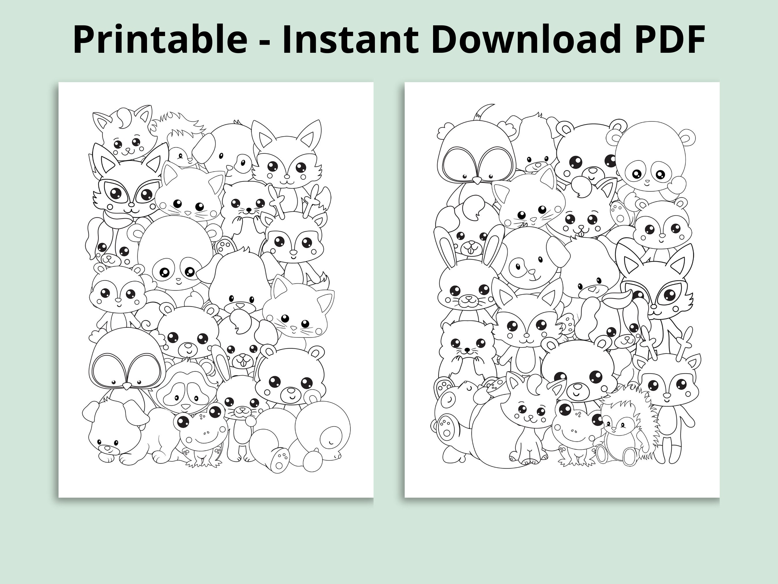 Kawaii Coloring, Kawaii Animal, Coloring Page, Cute Kawaii Coloring ...