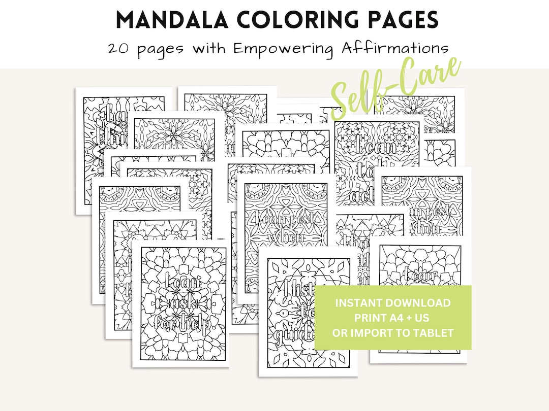 Adult Coloring, Affirmation, Mindfulness, Coloring Pages, Mandala ...