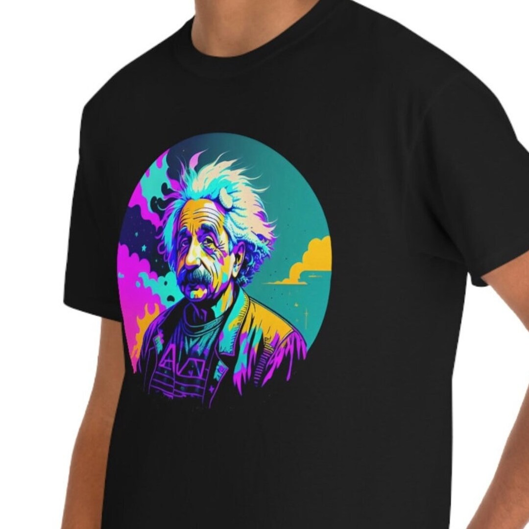 Albert Einstein Graphic T-shirt. Custom Design. Unisex Heavy Cotton Tee ...