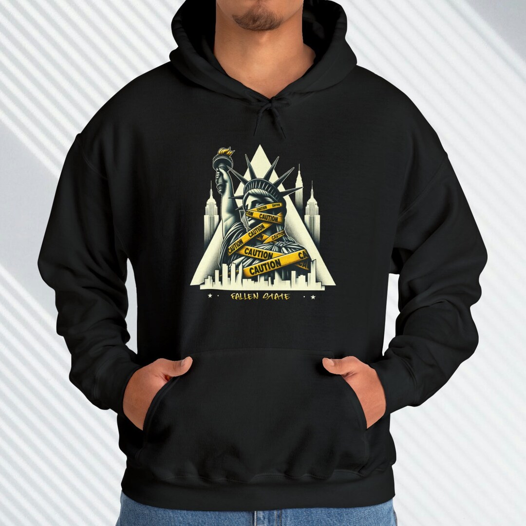 Fallen State, NYC, Statue of Liberty, Unisex Heavy Blend™ Hooded ...