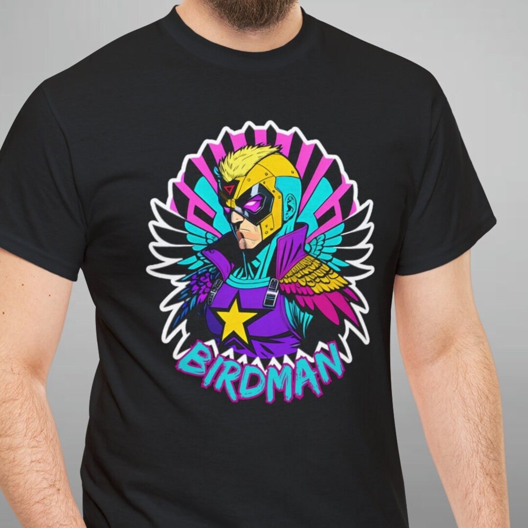 BIRDMAN, Vintage Comicbook Superhero Graphic Tee, Unisex Heavy Cotton T ...