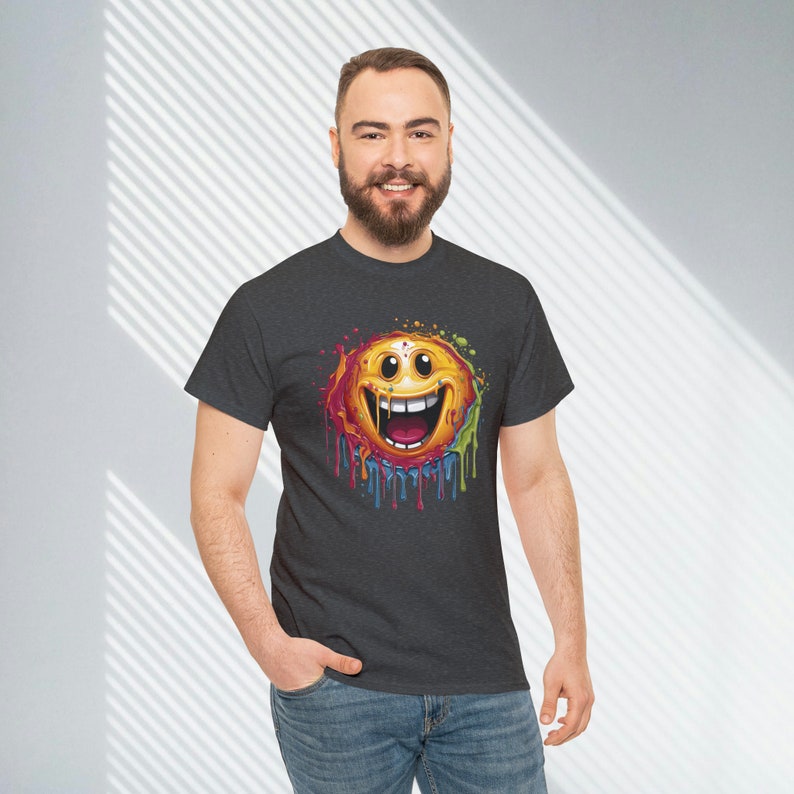 Paint Splatter Smiley Face Unisex Heavy Cotton Graphic Tee - Etsy