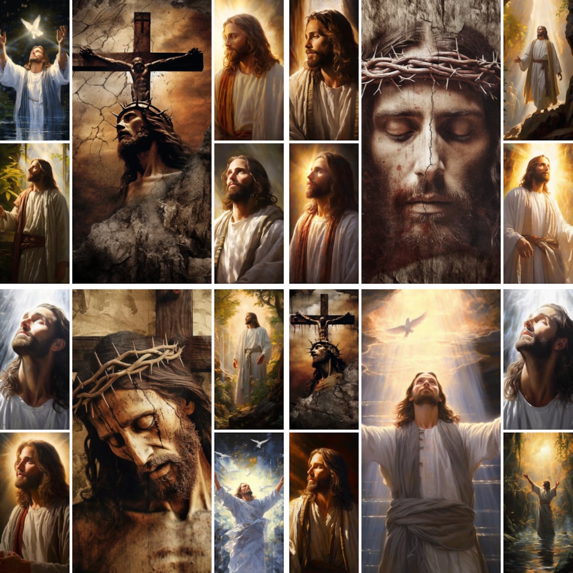 20 Jesus Christ Digital Art, Christian Art, Religious JPG, Sublimation ...