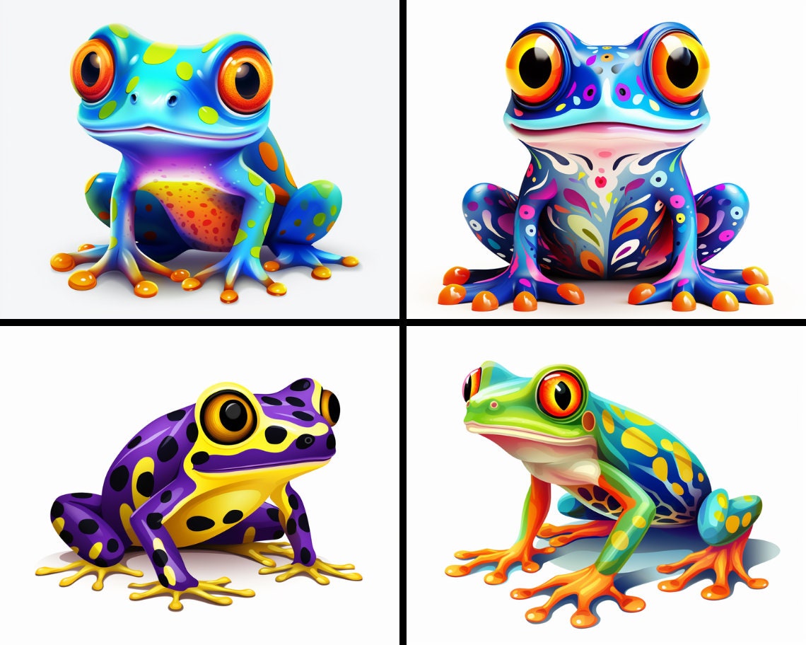 20 Frogs Clipart Frogs Jpg Files White Background Frog Clip Art Nature ...
